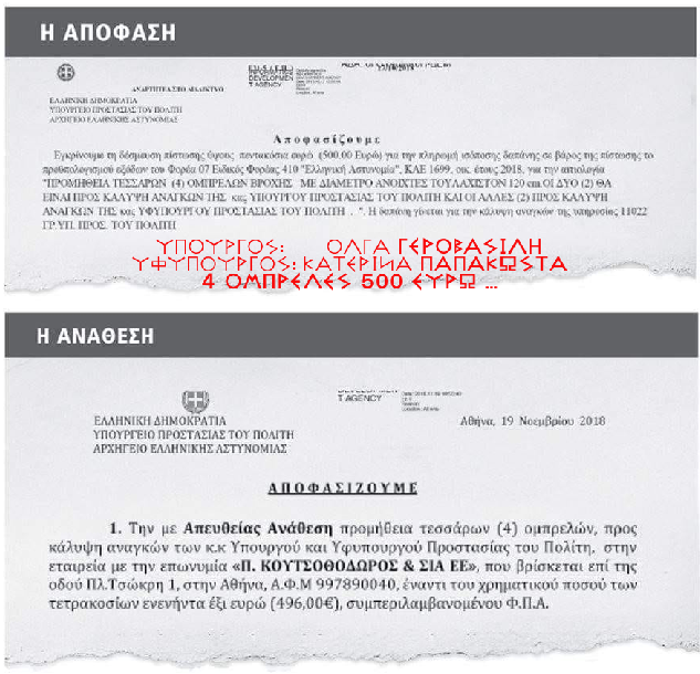 4 ΟΜΠΡΕΛΕΣ = 500 ΕΥΡΩ. ΑΥΤΟ ΔΕΝ ΕΙΝΑΙ ΥΠΟΥΡΓΕΙΟ “ΠΡΟΣΤΑΣΙΑΣ ΤΟΥ ΠΟΛΙΤΗ ...